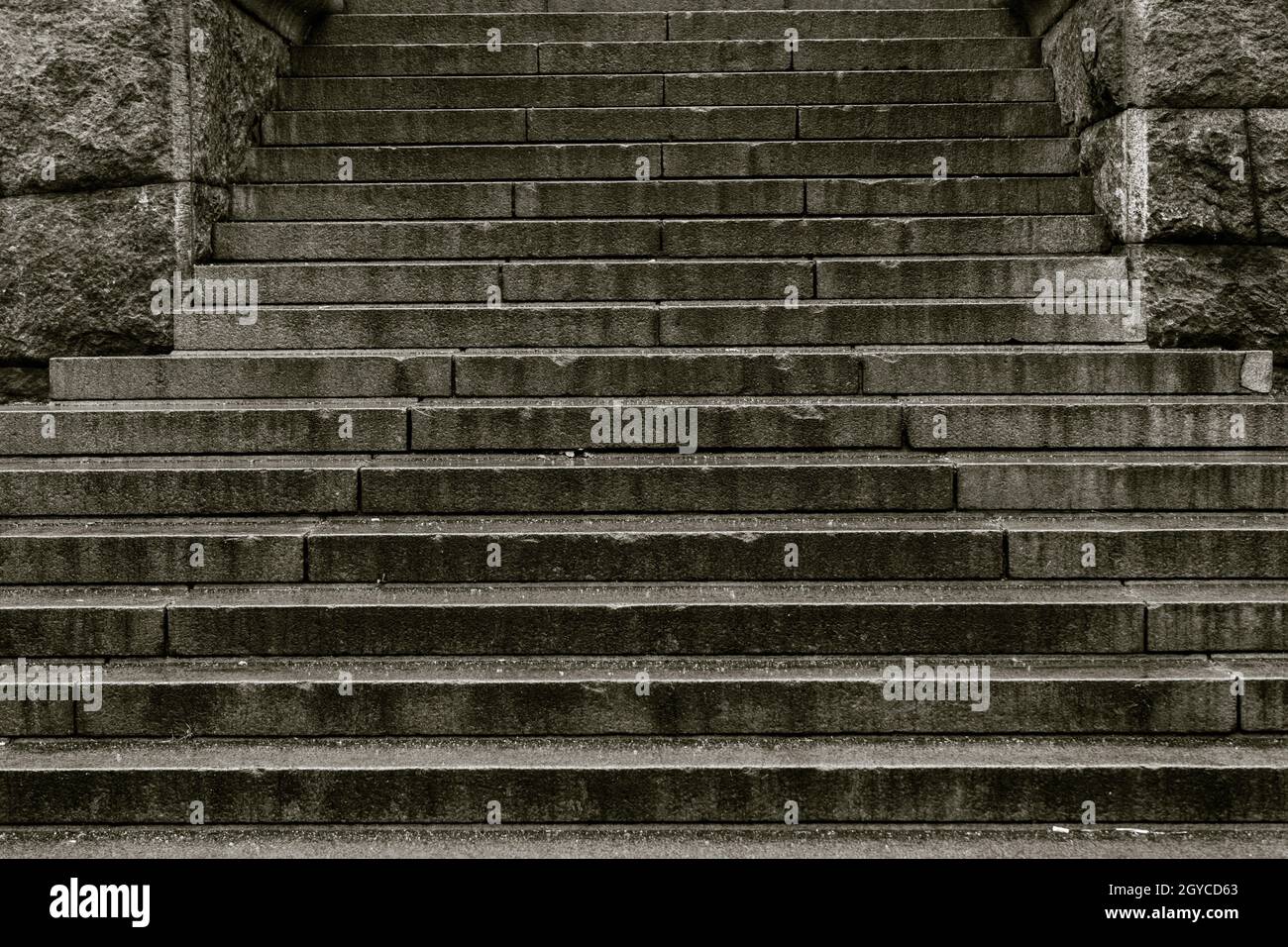 A monochrome picture of staircase leading upwards. High quality photo ...