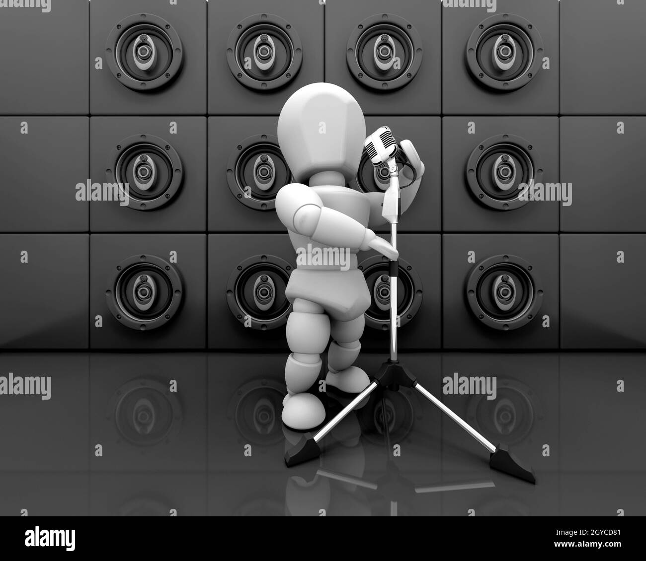 3D render of a person singing Stock Photo - Alamy