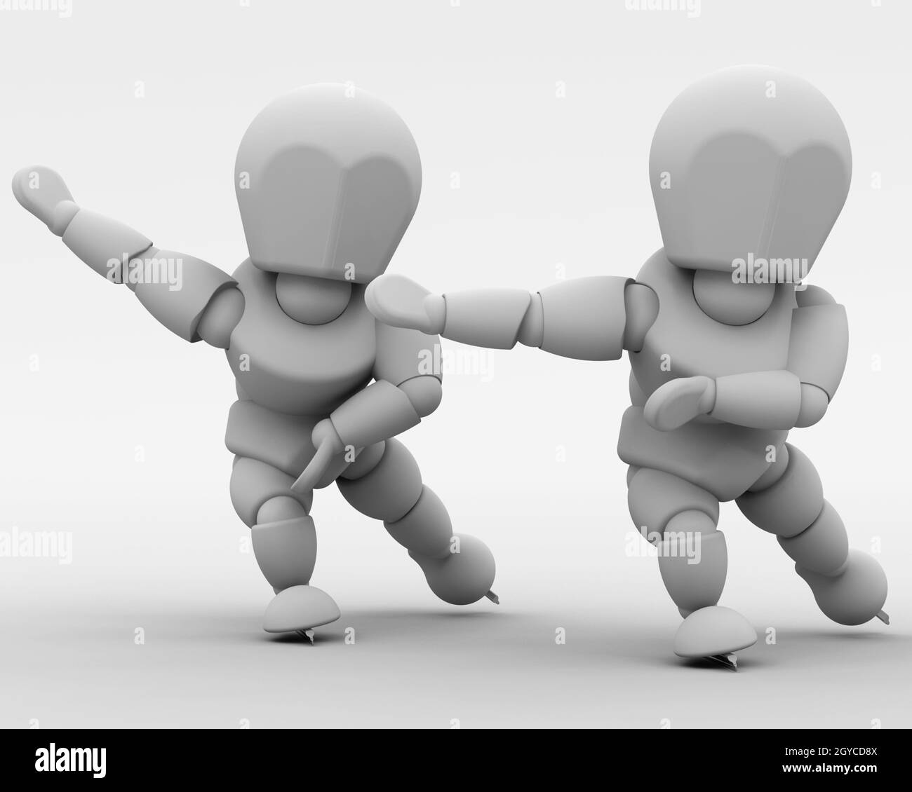 3D render of a man competing in the speed skating Stock Photo - Alamy