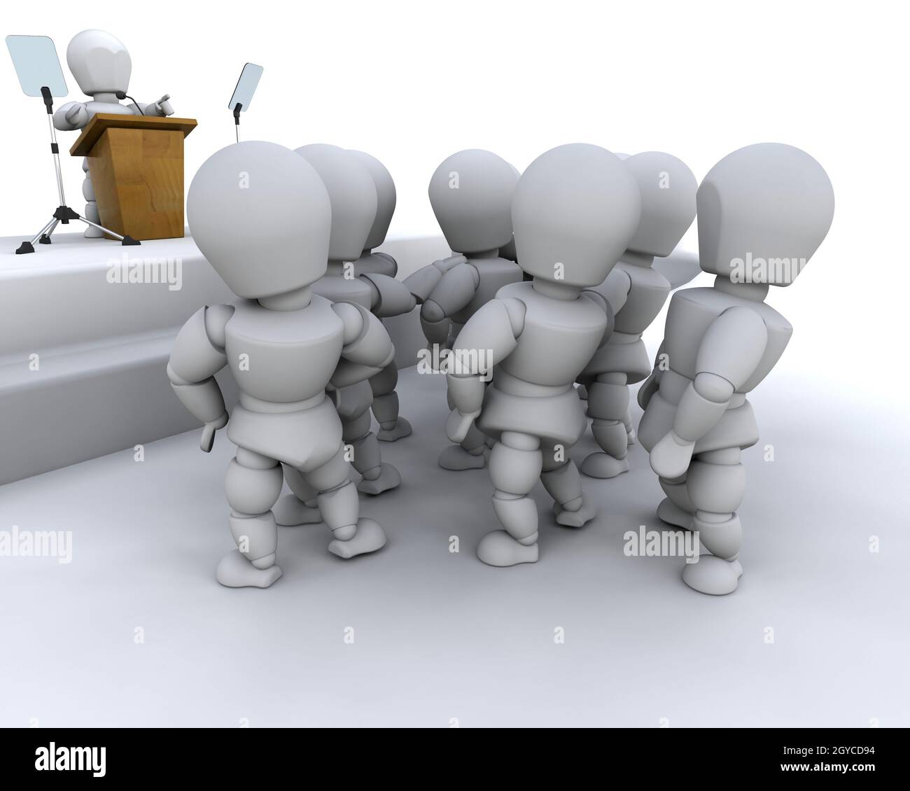 3D render of someone speaking to a crowd Stock Photo - Alamy