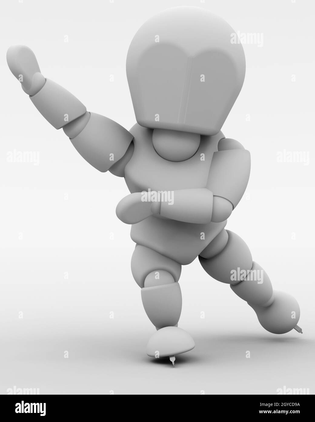 3D render of a man competing in the speed skating Stock Photo - Alamy