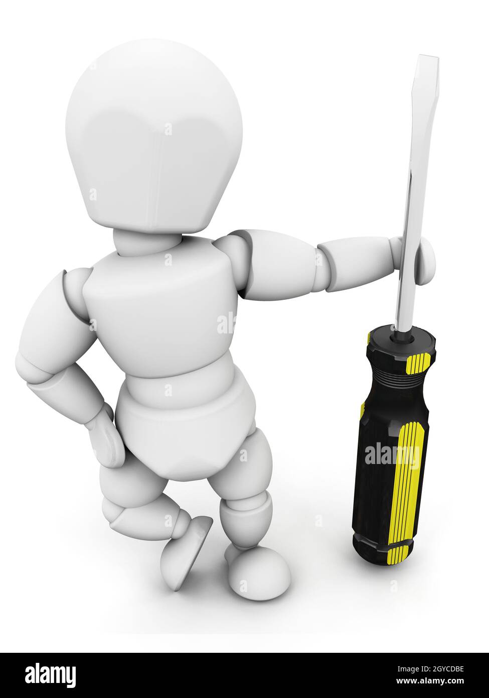3d man holding screwdriver hi-res stock photography and images - Alamy