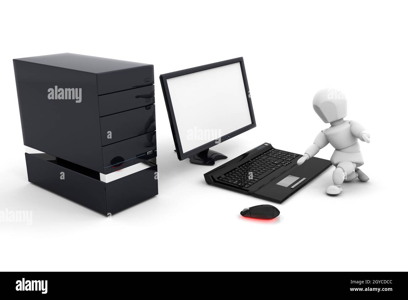 3D render of someone using a computer Stock Photo - Alamy