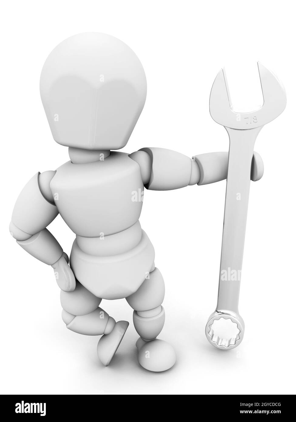 3D render of someone holding a spanner Stock Photo - Alamy