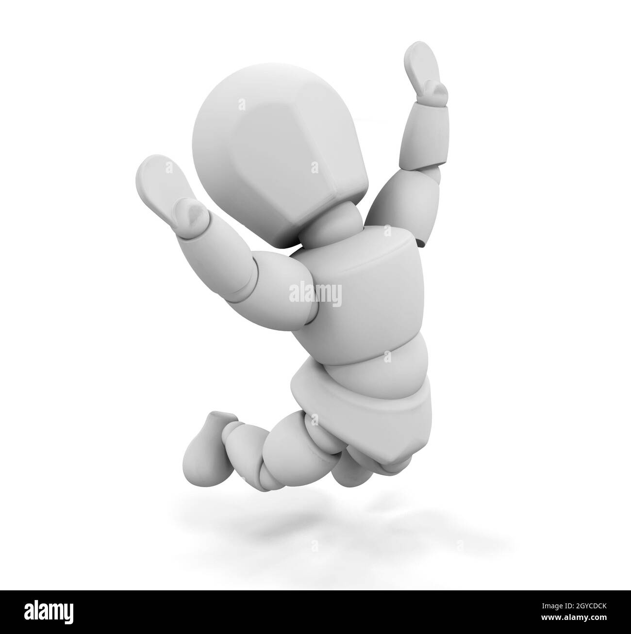 3D render of someone jumping for joy Stock Photo - Alamy