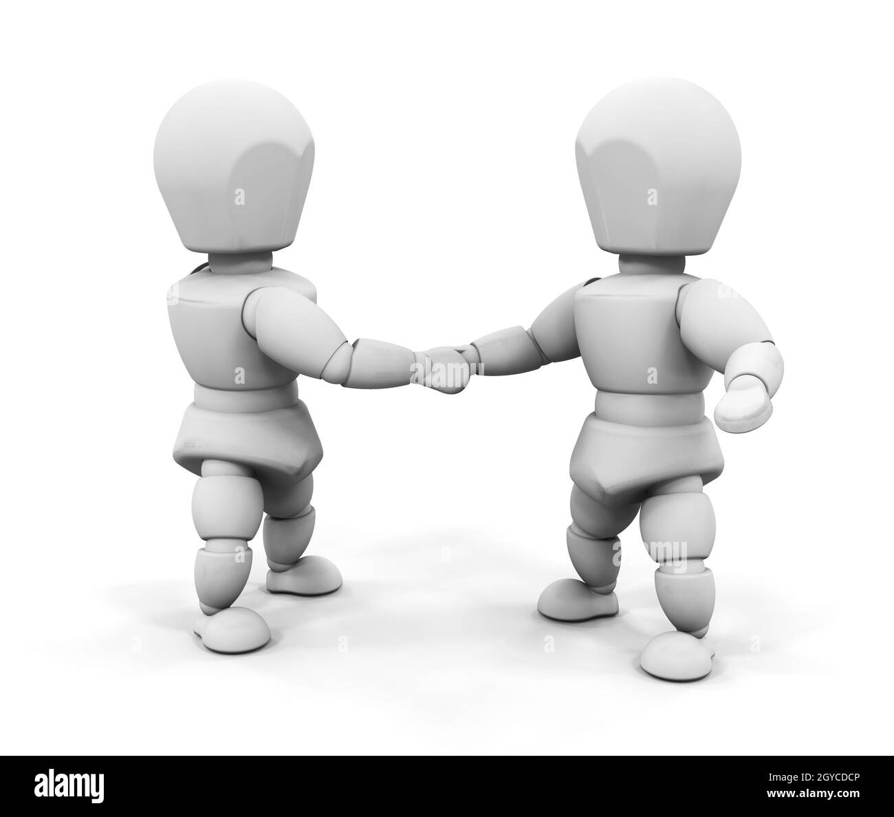 3D render of two people shaking hands Stock Photo - Alamy
