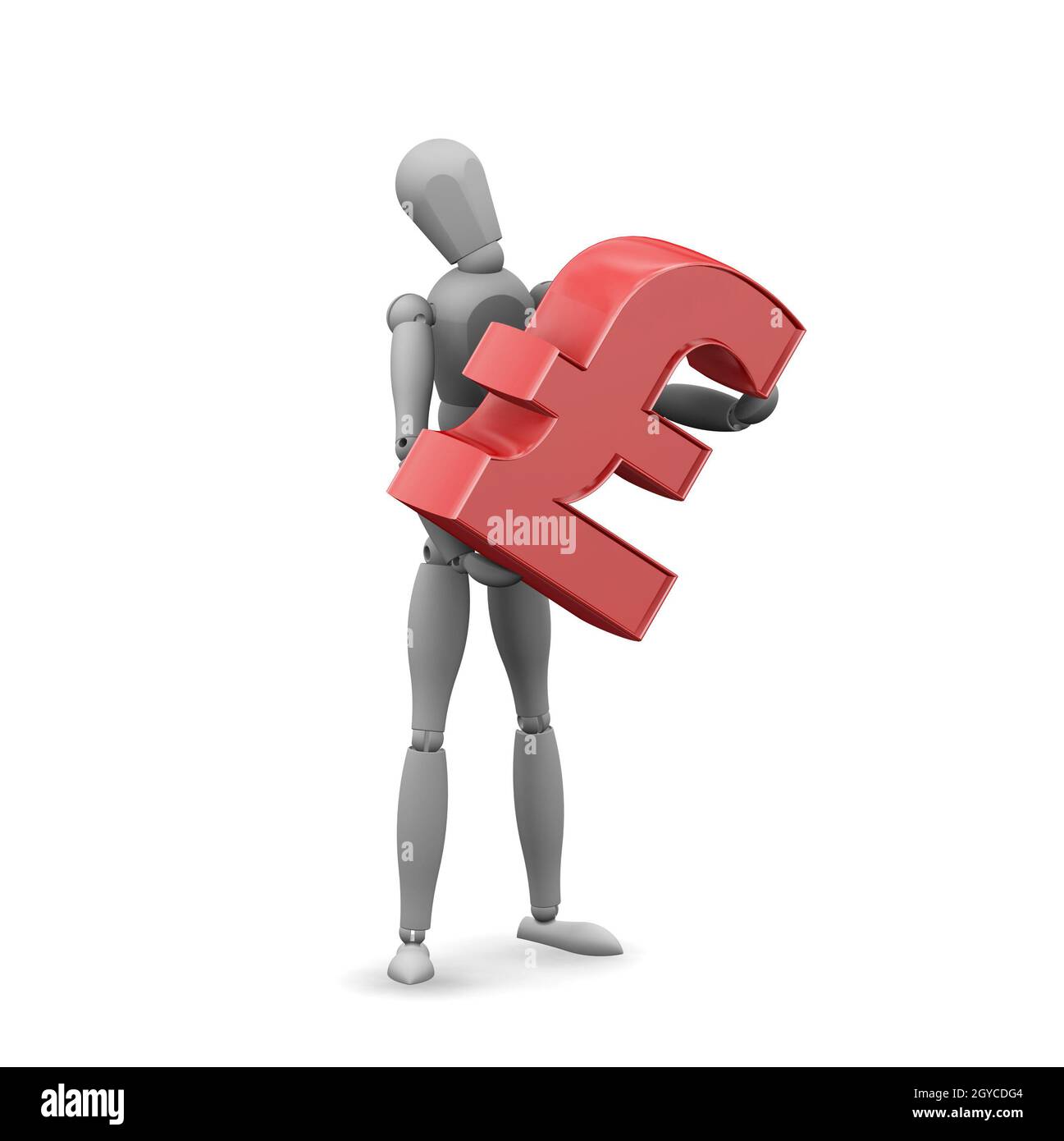 3D render of a man holding the pound symbol Stock Photo - Alamy