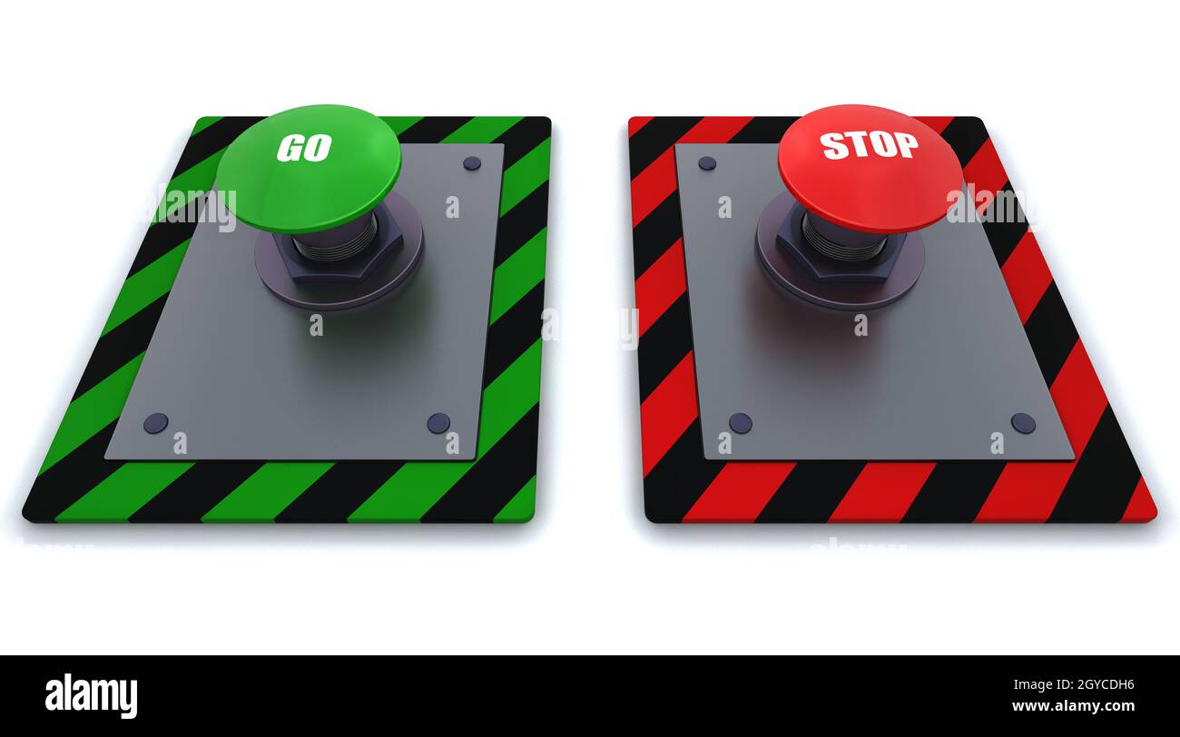 3d render of push button with symbol Stock Photo - Alamy