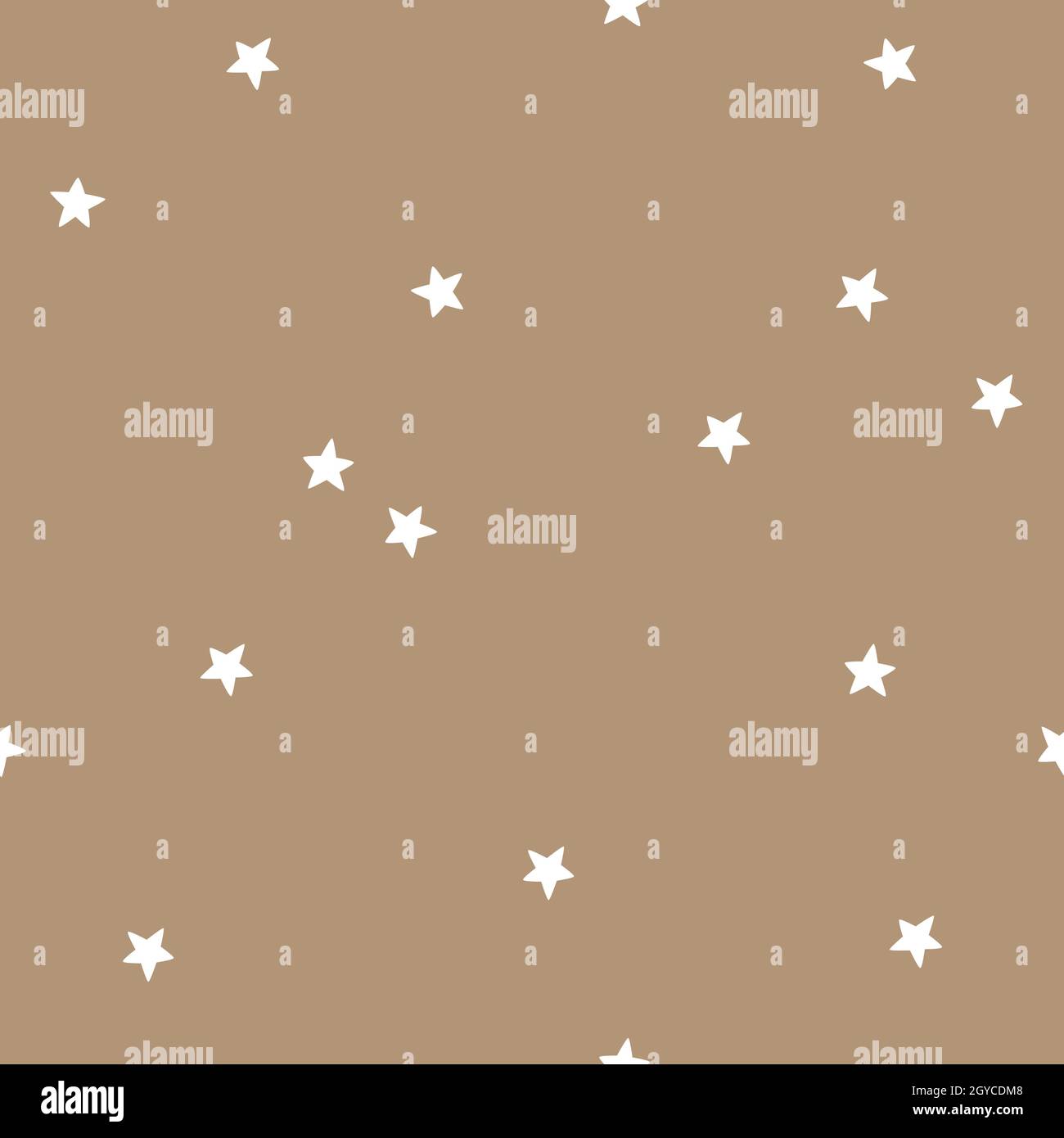 White stars on a beige background. Vector seamless pattern Stock Vector ...
