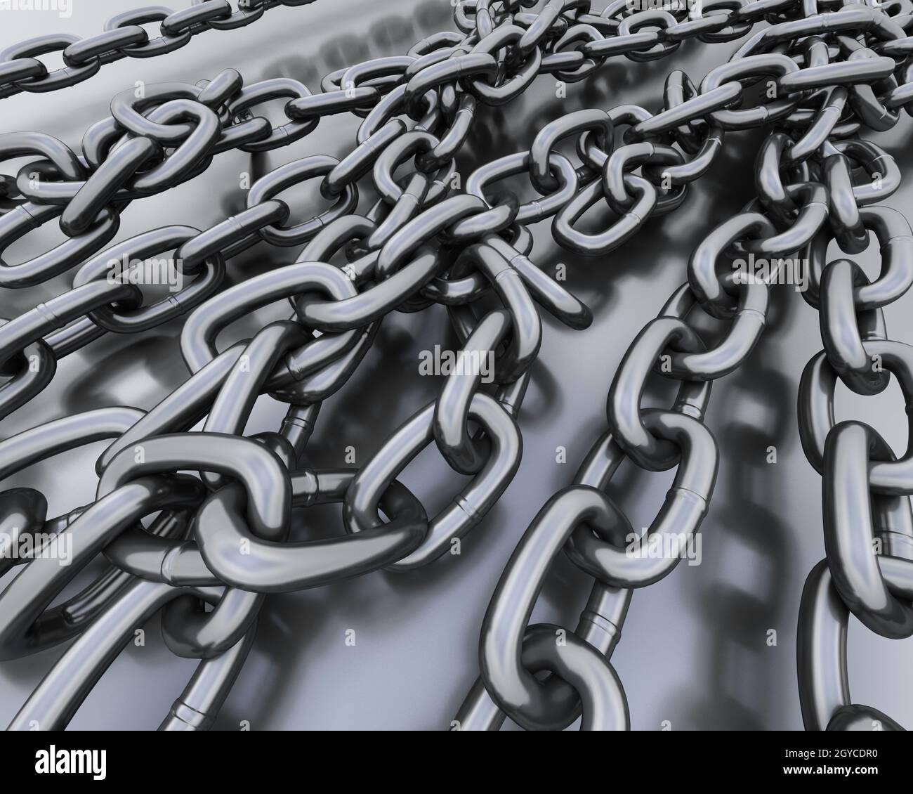 3D Render of Background of steel chains Stock Photo - Alamy