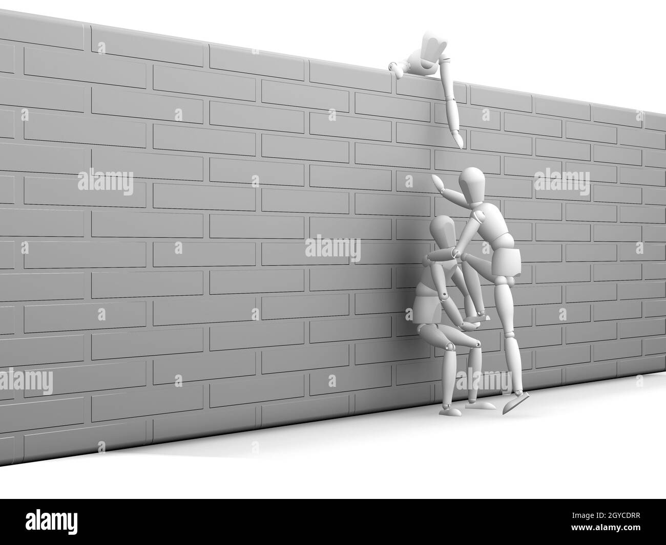 3D render of a team working together Stock Photo - Alamy