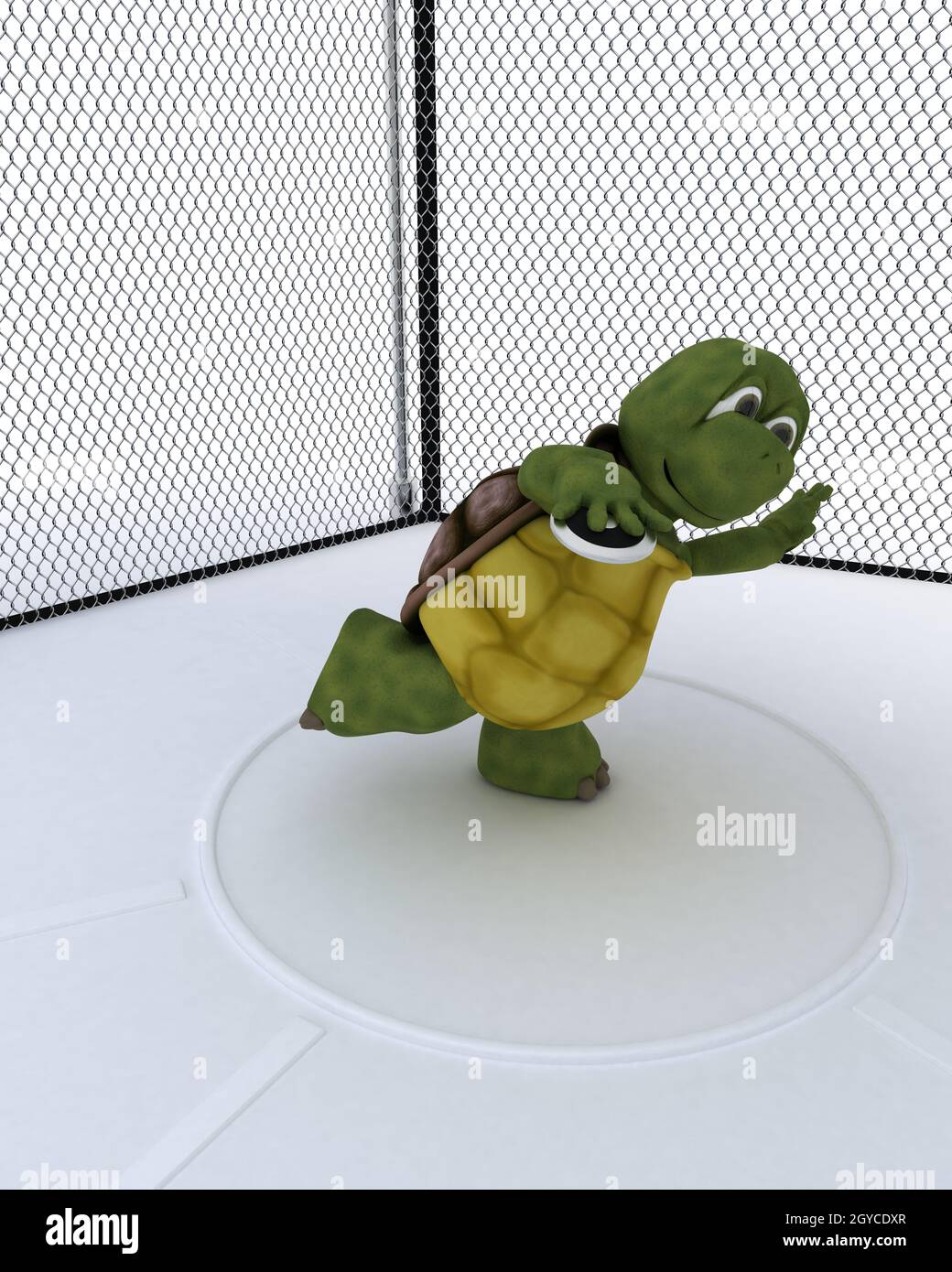 3D render of a tortoise competing in discus Stock Photo - Alamy