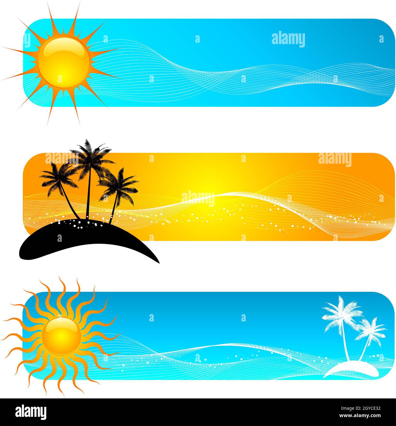 Various tropical banner designs Stock Photo - Alamy