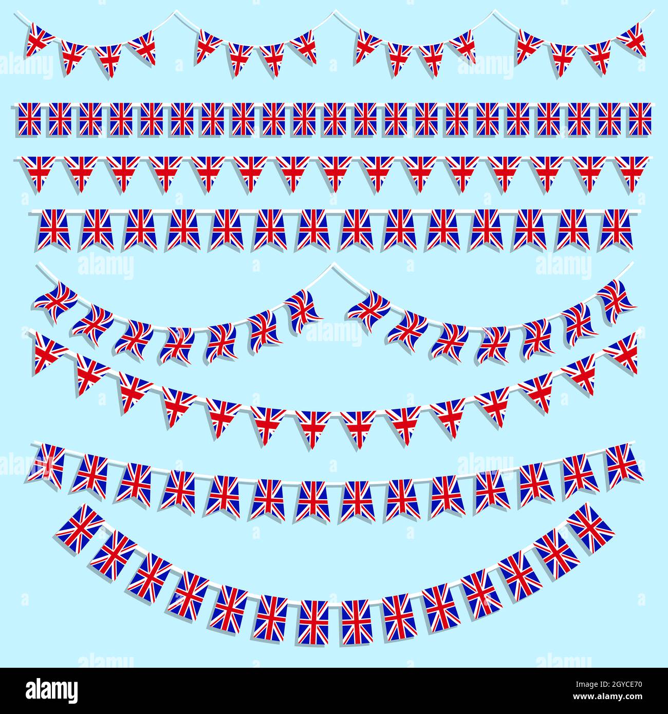 Collection of various designs of Union Jack Flag bunting and banners ...