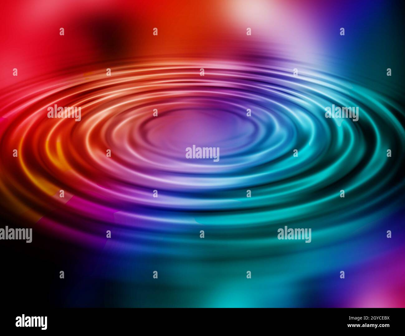 Rainbow coloured water ripples Stock Photo - Alamy