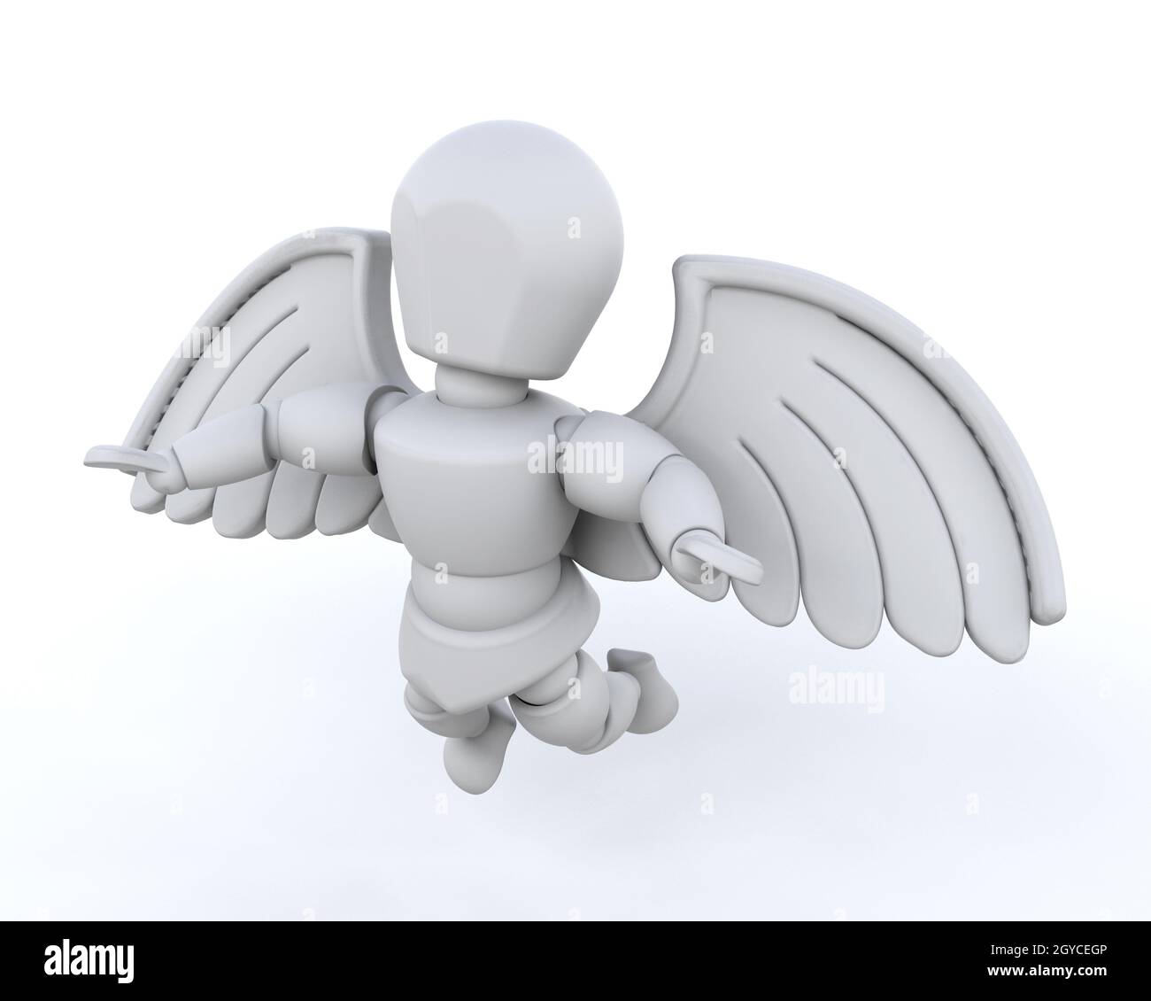 3d render of man with wings isolated on white Stock Photo - Alamy