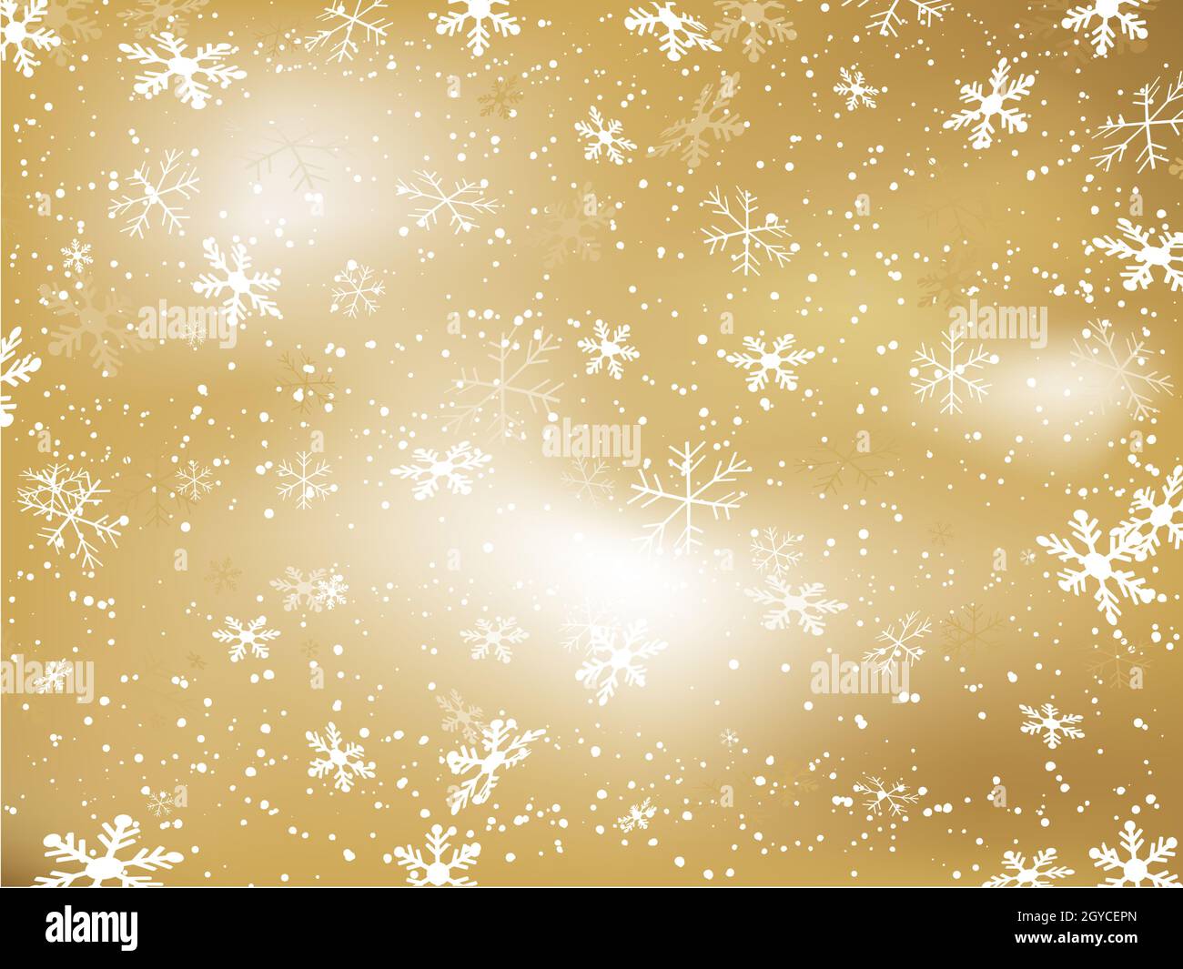 Gold background with falling snowflakes Stock Photo - Alamy