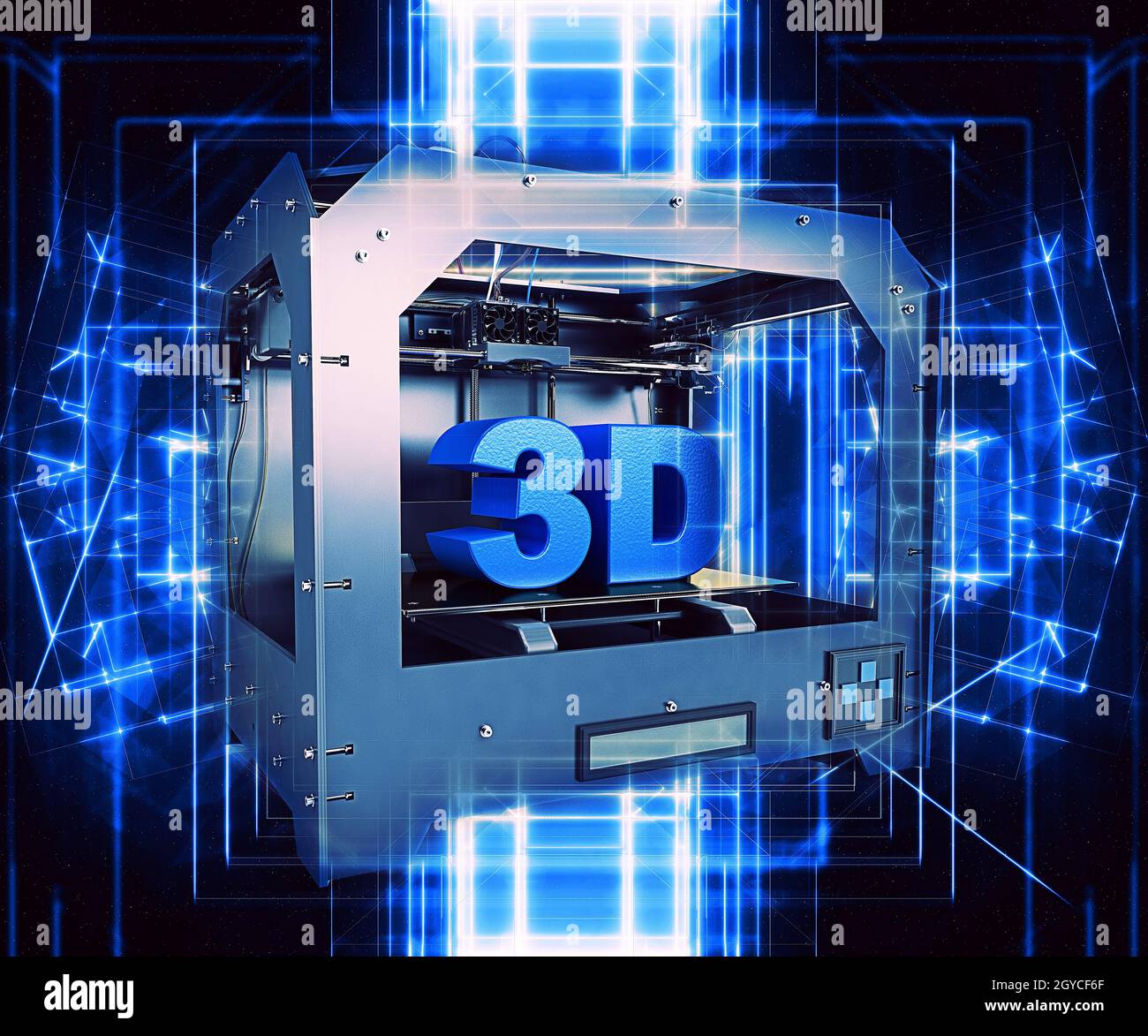 3D render of a 3D printer with a futuristic design Stock Photo - Alamy