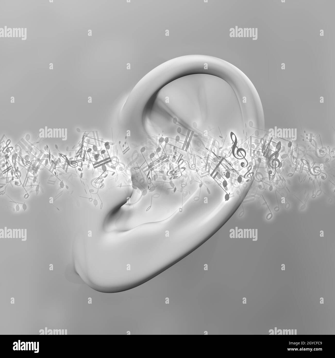 Ear music notes hi-res stock photography and images - Alamy