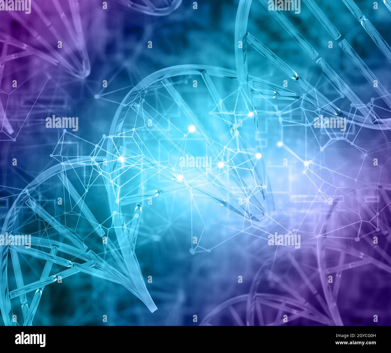 3D render of a medical background with DNA strands Stock Photo - Alamy