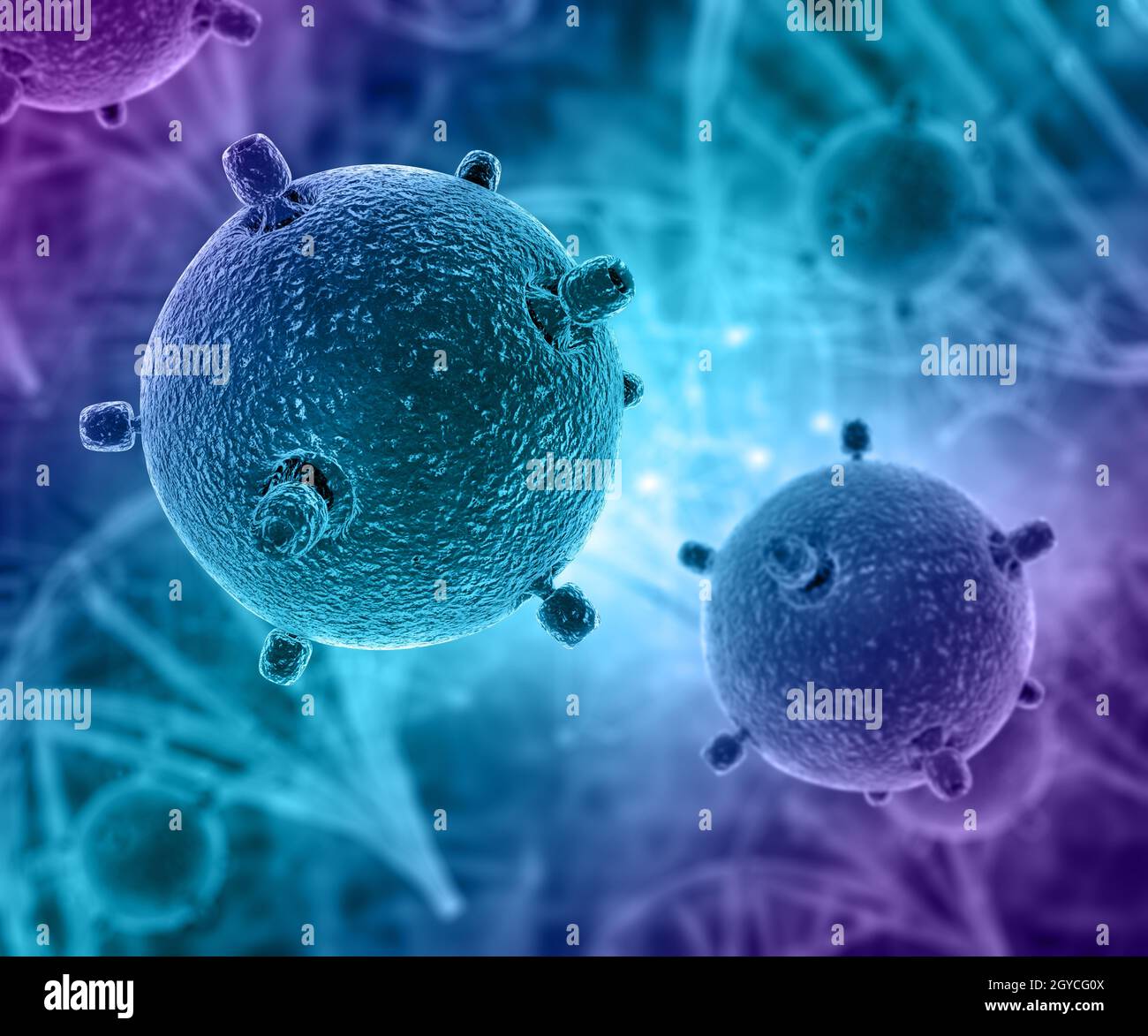 3D render of a medical background with abstract virus cells Stock Photo ...