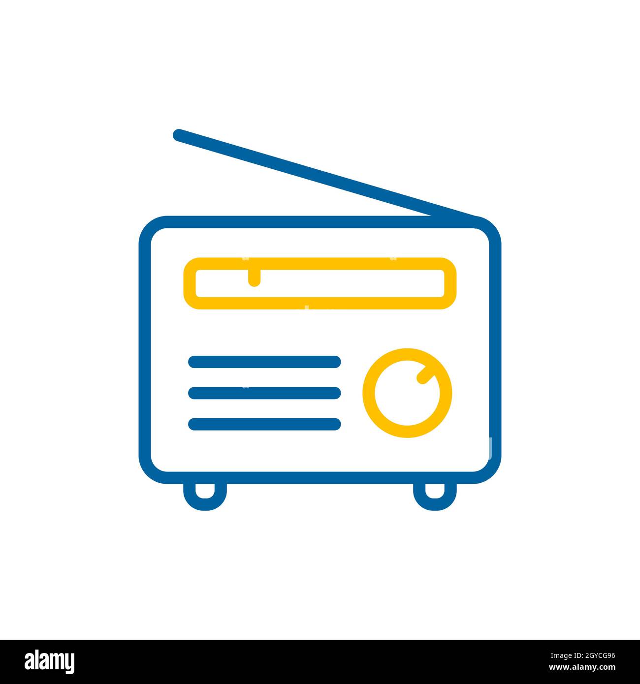 Retro radio vector flat icon. Graph symbol for music and sound web site ...