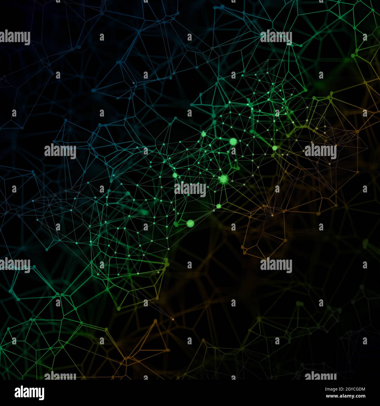 3D render of a techno low poly background with connecting lines and ...