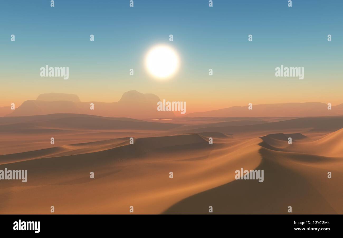 3D render of an arid desert scene Stock Photo - Alamy