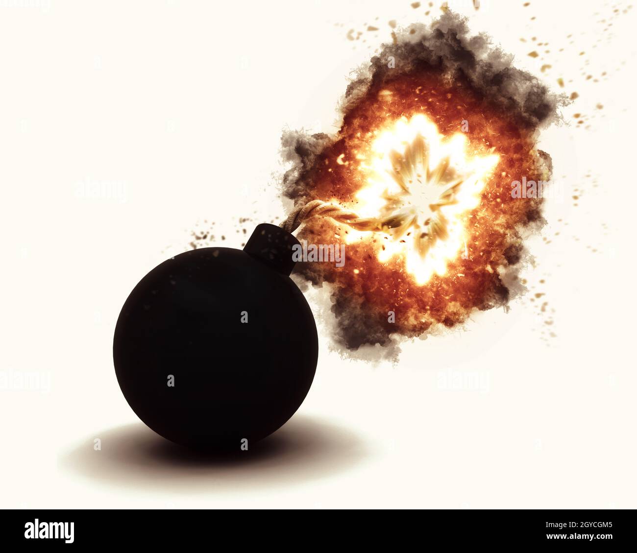3D render of an exploding bomb Stock Photo - Alamy