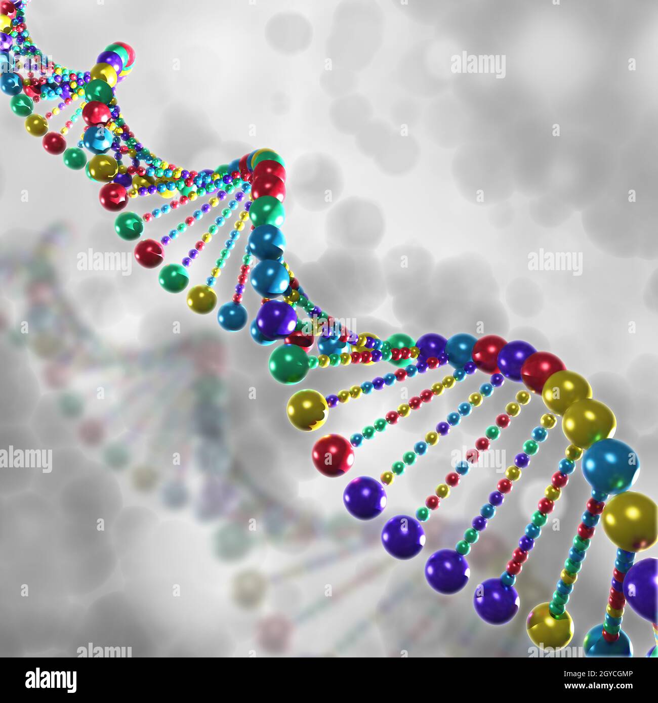 3D render of colourful DNA strands Stock Photo - Alamy