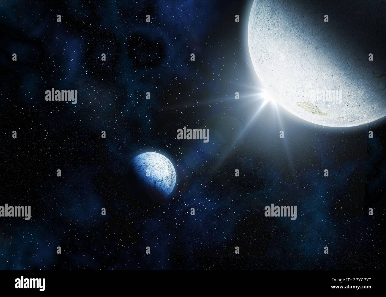 Space sky background with fictional planets Stock Photo - Alamy