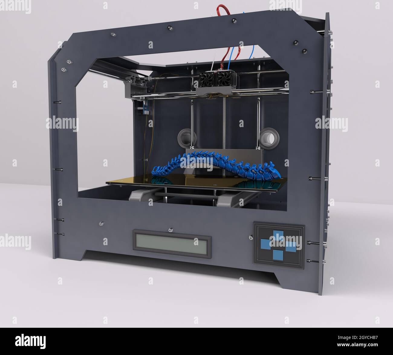 3D Render of 3 Dimensional Printer Stock Photo - Alamy