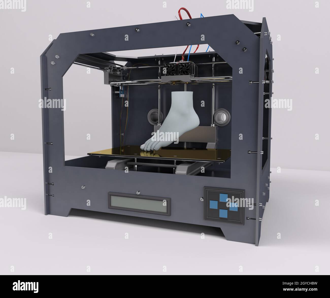 3D Render of 3 Dimensional Printer Stock Photo - Alamy