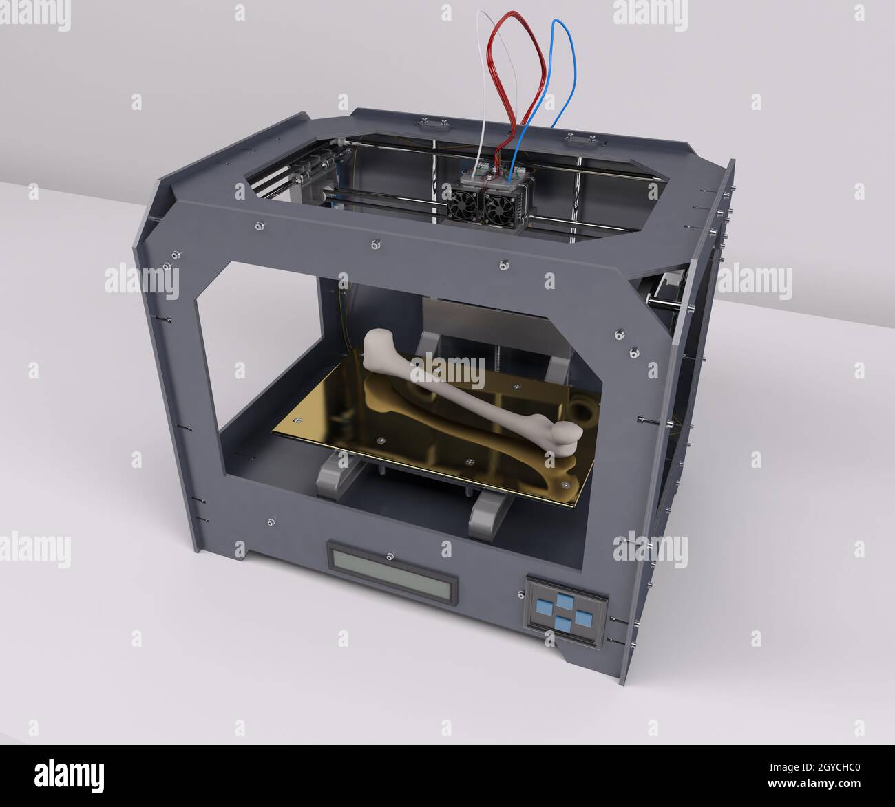 3D Render of 3 Dimensional Printer Stock Photo - Alamy