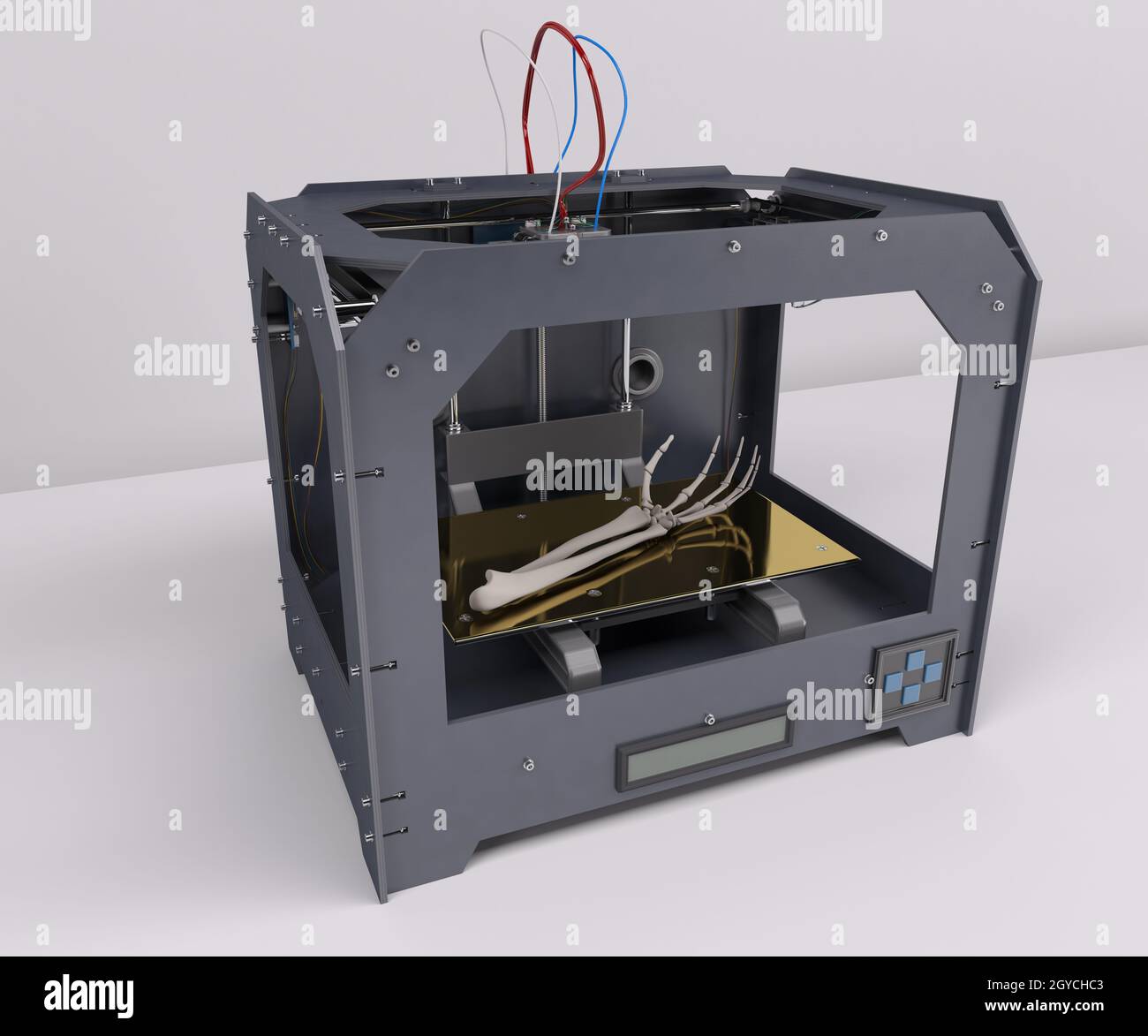 3D Render of 3 Dimensional Printer Stock Photo - Alamy