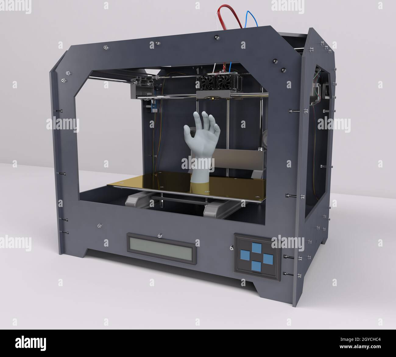 3D Render of 3 Dimensional Printer Stock Photo - Alamy