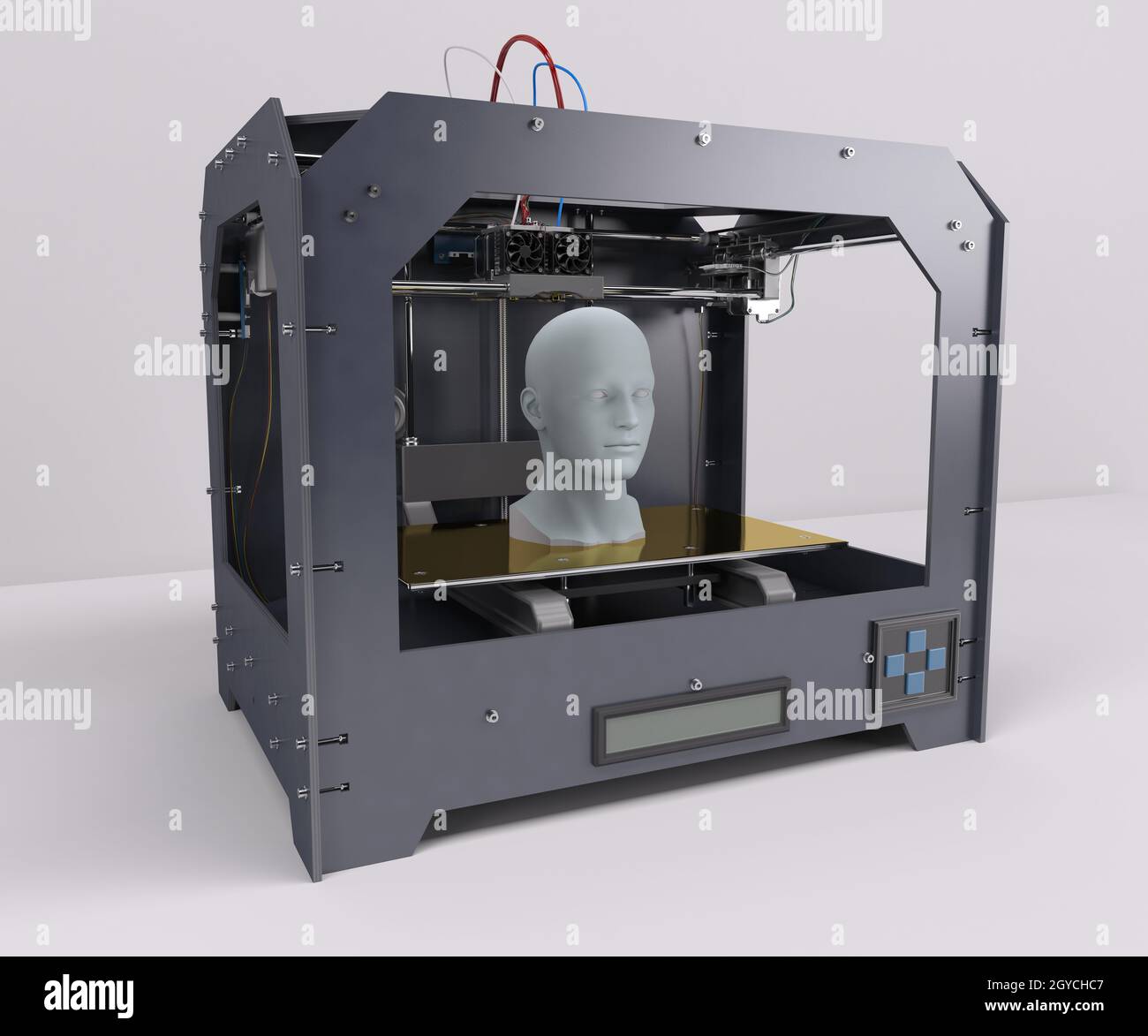 3D Render of 3 Dimensional Printer Stock Photo - Alamy