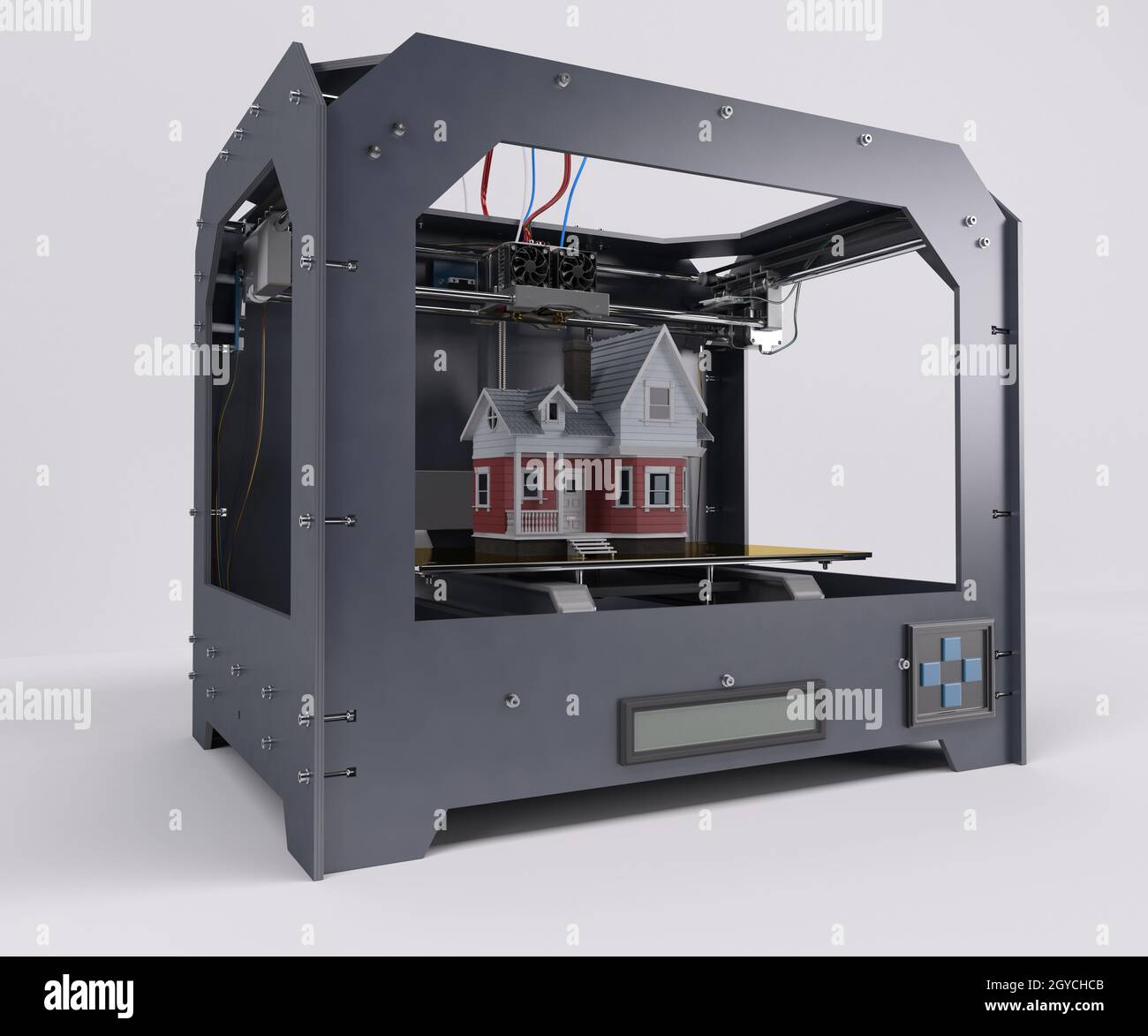 3D Render of 3 Dimensional Printer Stock Photo - Alamy