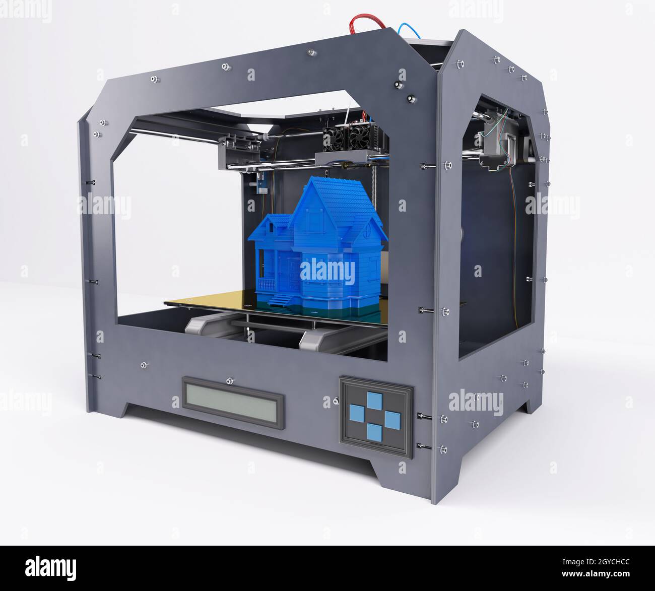 3D Render of 3 Dimensional Printer Stock Photo - Alamy
