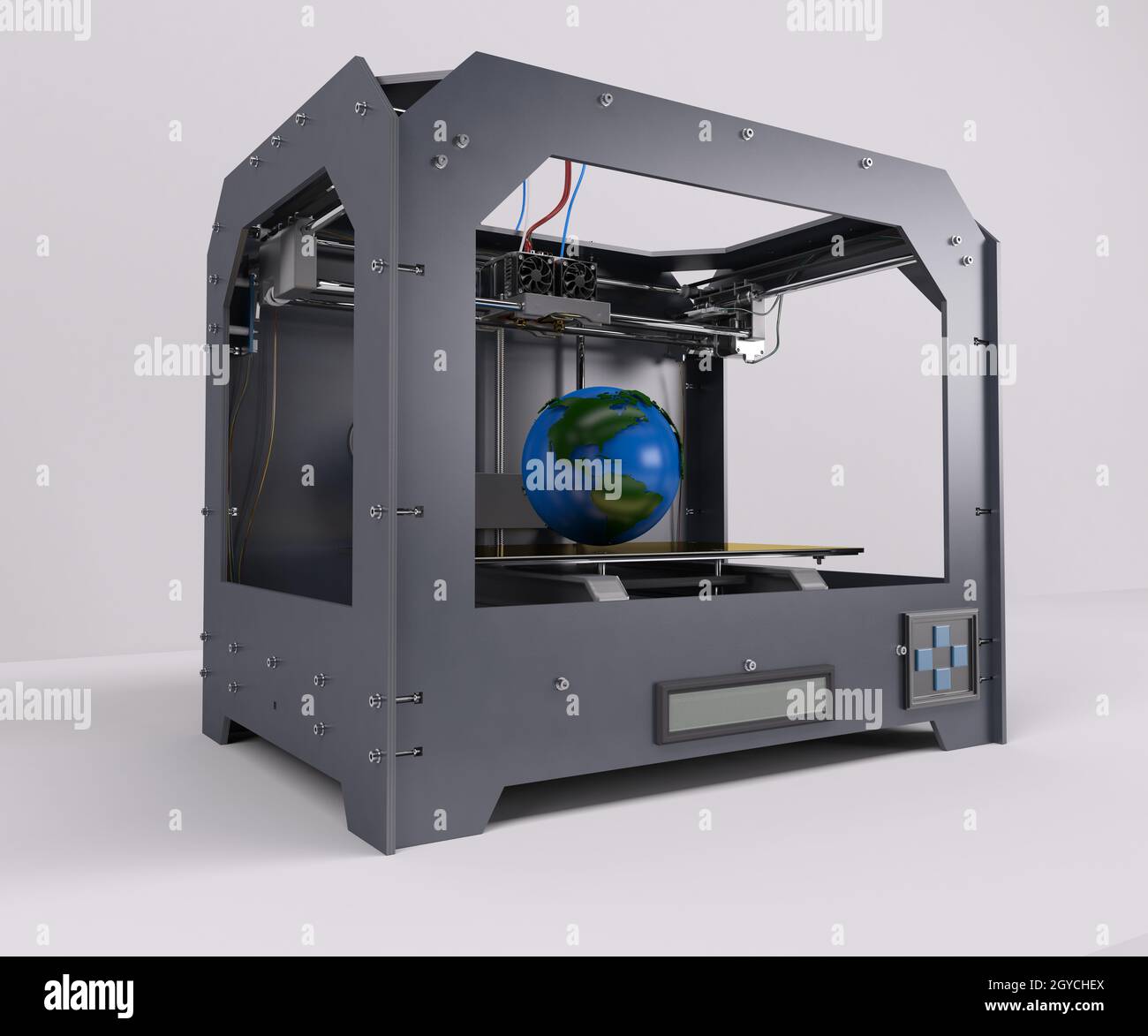 3D Render of 3 Dimensional Printer Stock Photo - Alamy