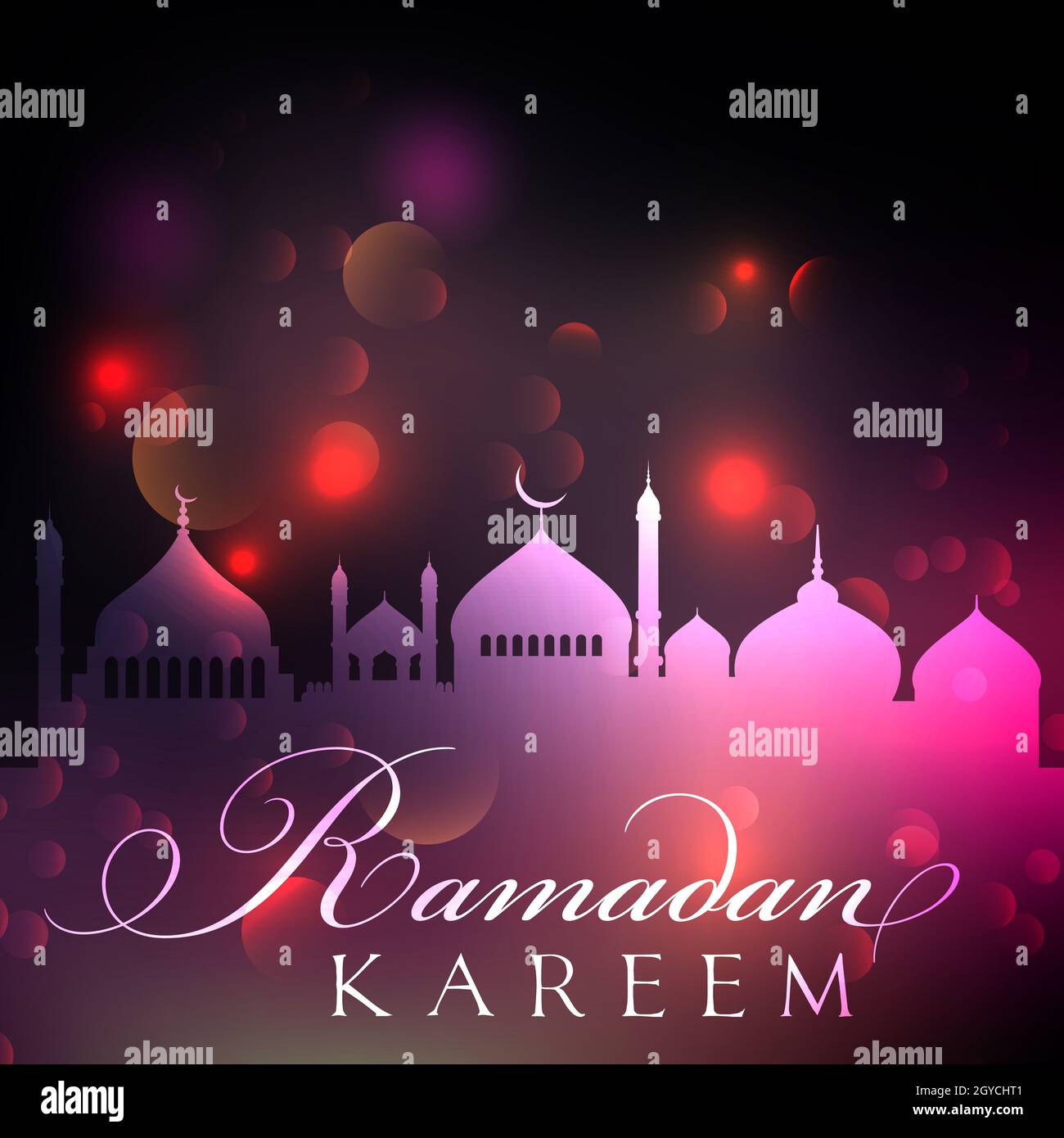 Ramadan background with bokeh lights design Stock Photo - Alamy