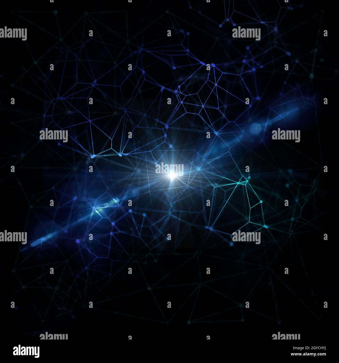 Abstract techno low poly background with dark connecting dots and lines ...