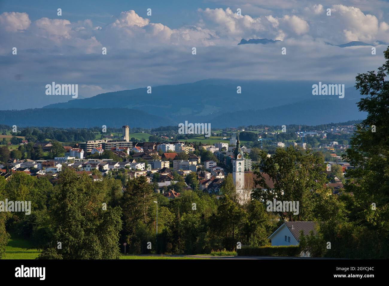 Horizontal shot of city Sempach, Switzerland under the cloudy sky Stock ...