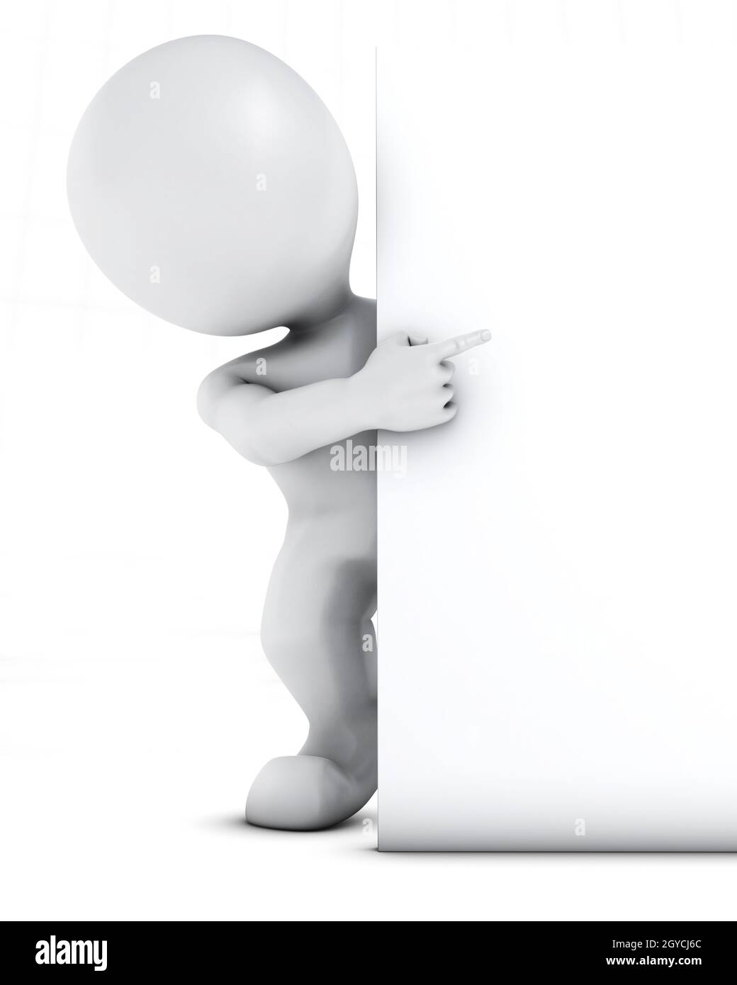 3D Render of Morph Man with blank sign Stock Photo - Alamy