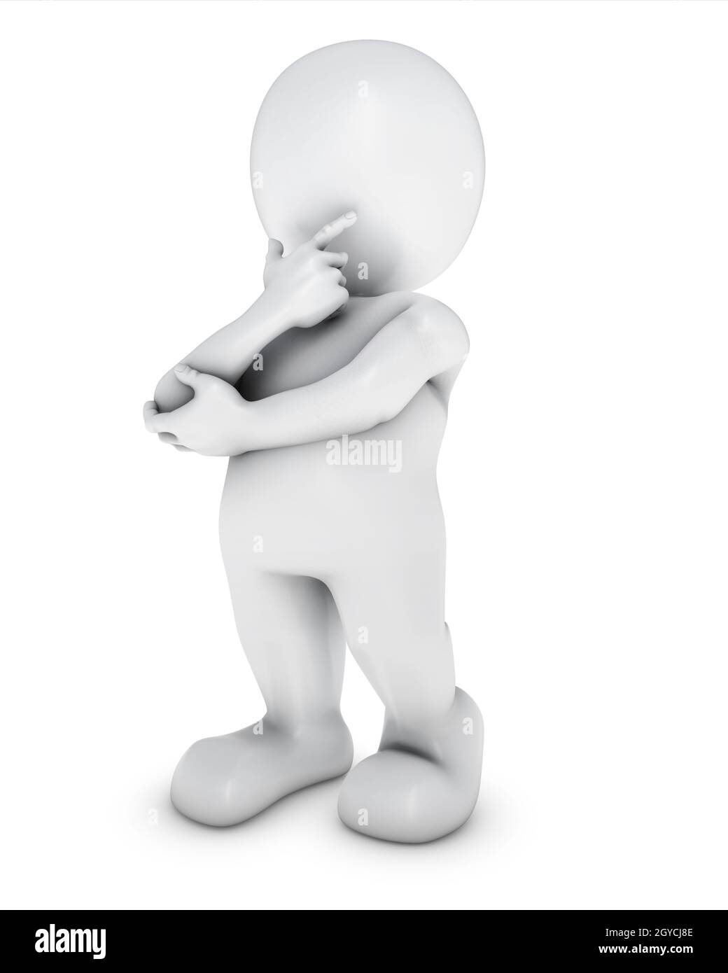 3D Render of Morph Man thinking Stock Photo - Alamy
