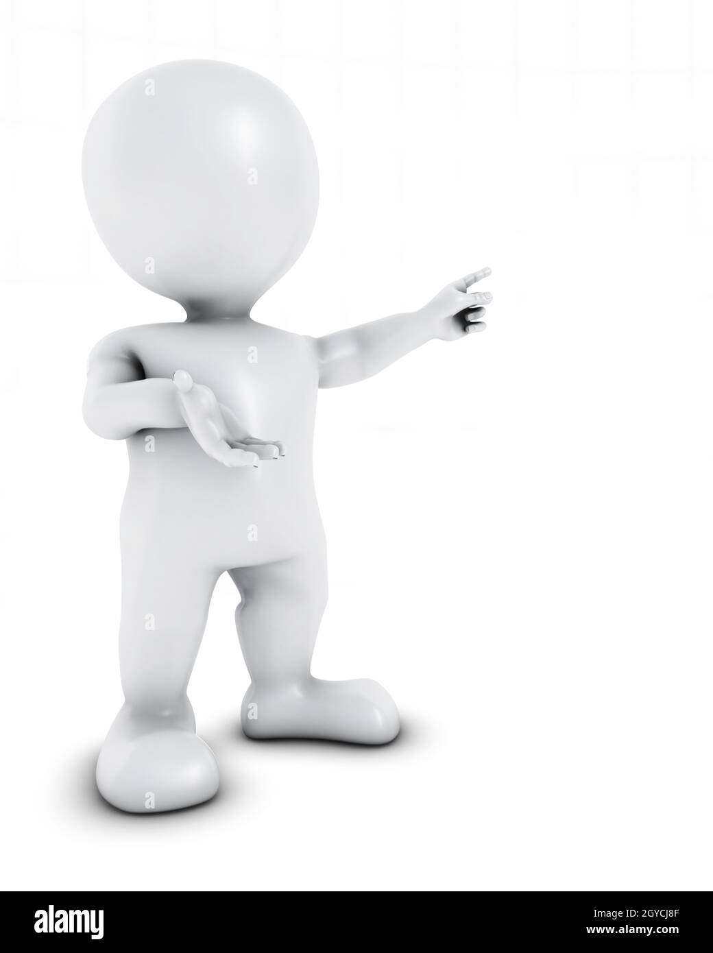 3D Render of Morph Man Presenting Stock Photo - Alamy