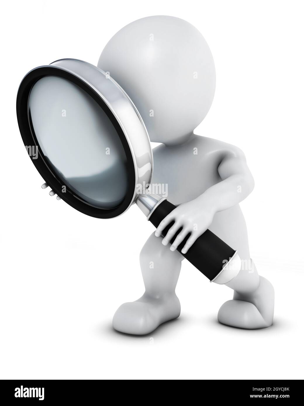 3D Render of Morph Man searching with magnifying glass Stock Photo - Alamy