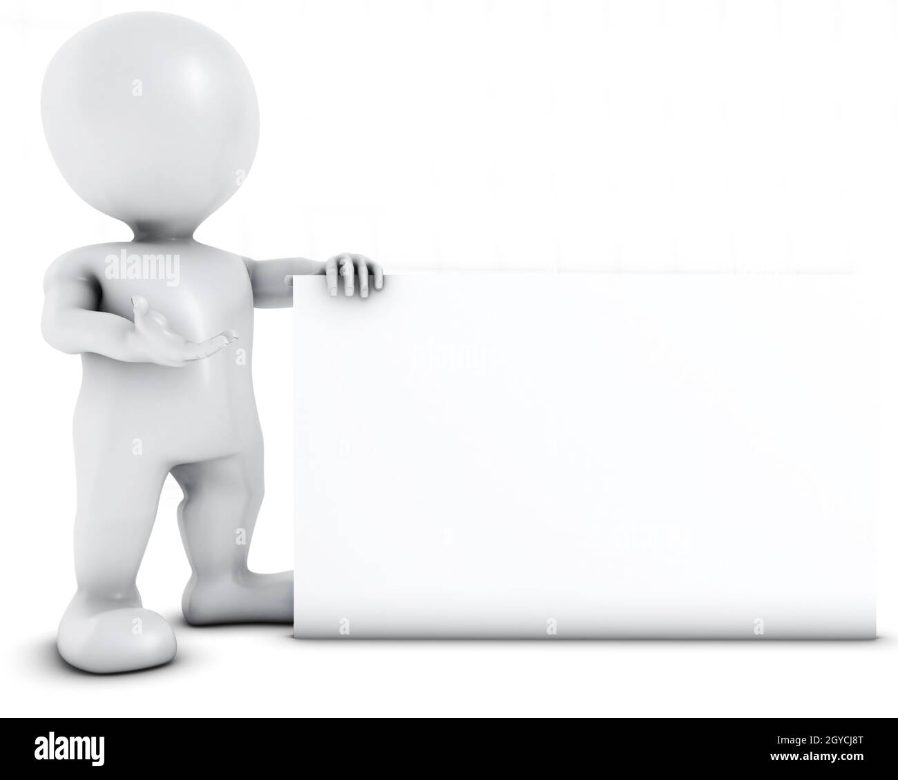 3D Render of Morph Man with blank sign Stock Photo - Alamy