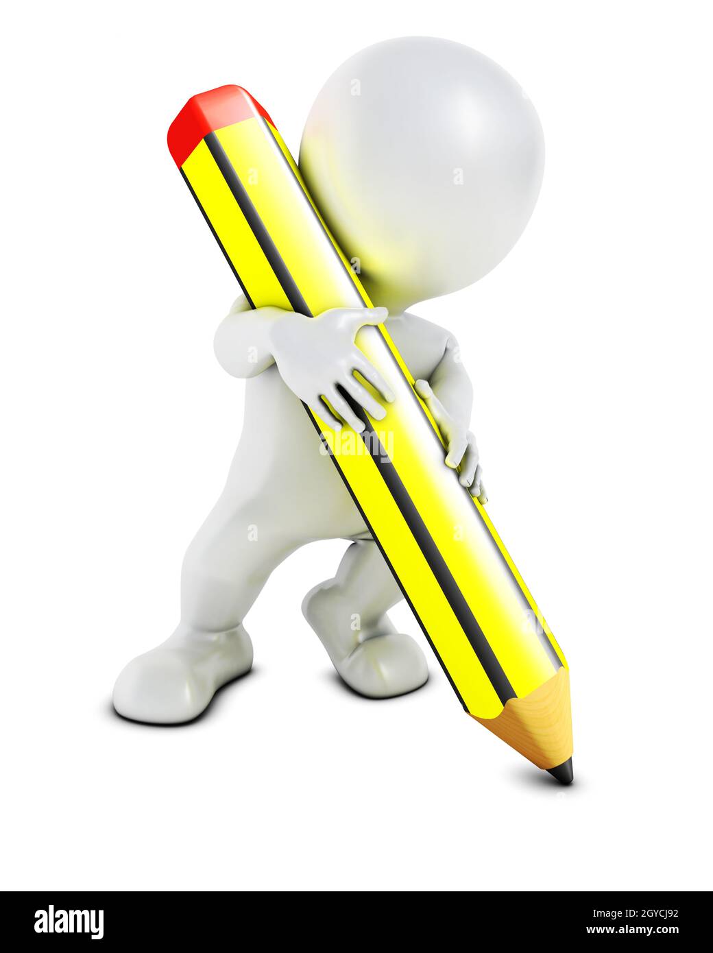 3D Render of Morph Man pencil Stock Photo - Alamy