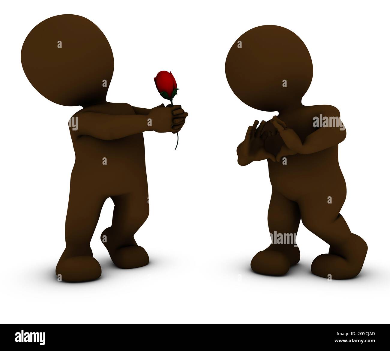 3D Render of Morph Man with Rose Stock Photo - Alamy